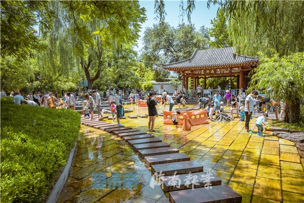 Summer scenery of Five Dragon Pool Park - Jinan, a City of Springs